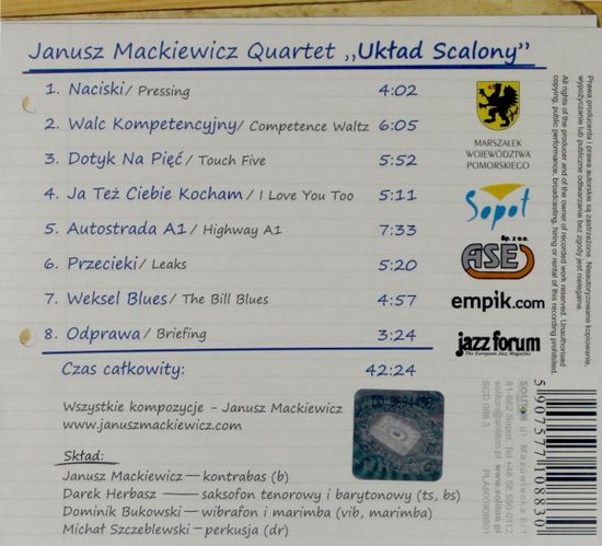 Janusz Mackiewicz Quartet: Układ Scalony (digipack) [CD], Janusz ...