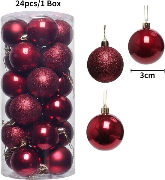 Kerstballen - 24 stuks - Kerstversiering - Kerst - Feestdagen ...