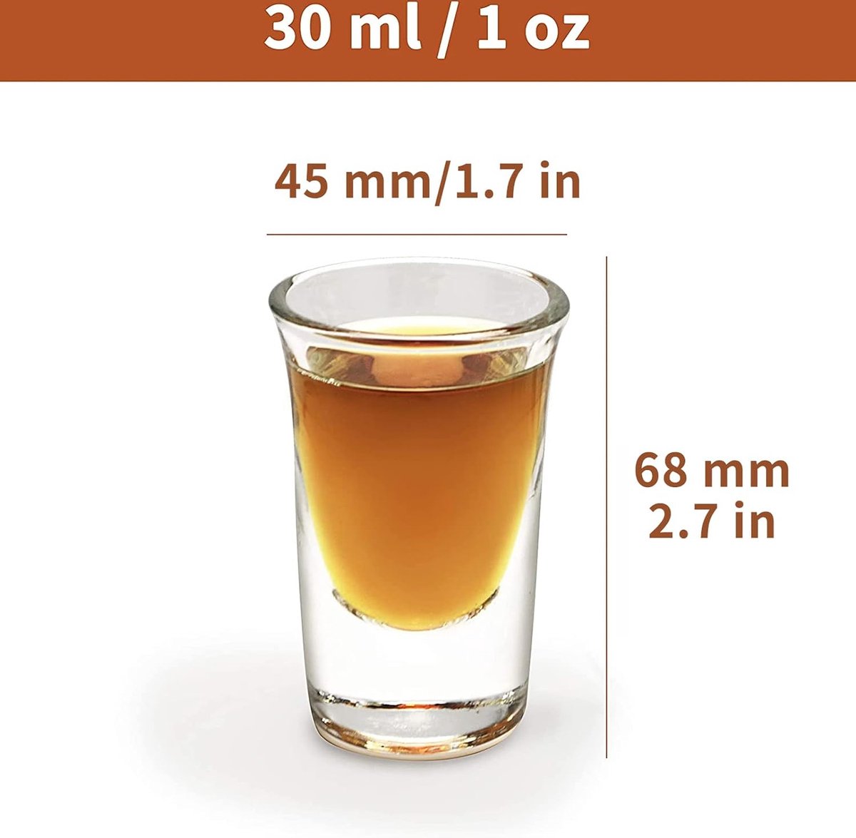 Shot Glass Set 12 stuks 30 ml/1 oz Shot Glazen Lade Houder Recht, Dikke ...