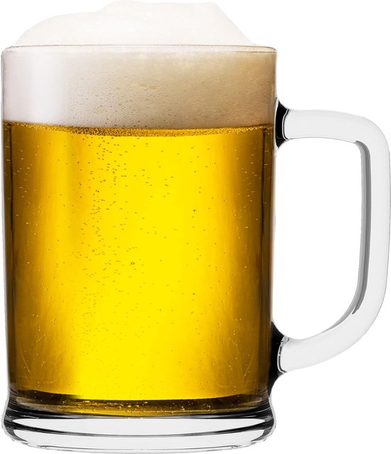 TREND FOR HOME Bierpullenset, 500 ml, set van 6 bierglazen, glazen mokken met handig... | bol