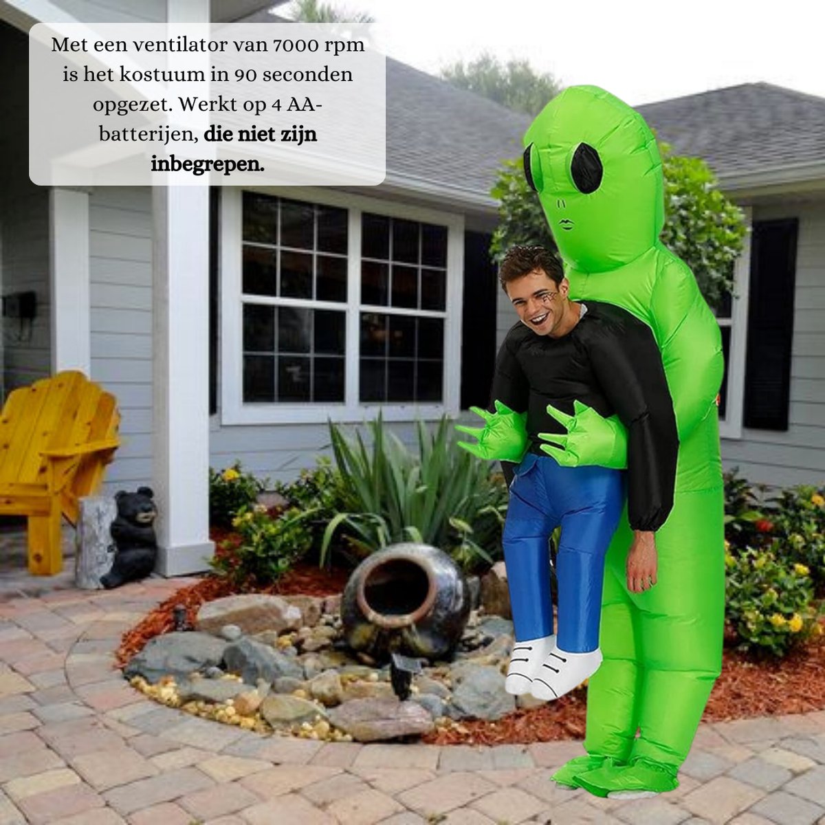 Alien Kostuum - Opblaasbaar Buitenaards Kostuum voor Volwassenen - L ...