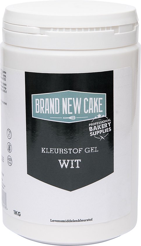 BrandNewCake® Kleurstof Gel Wit 1kg - Eetbare Voedingskleurstof ...