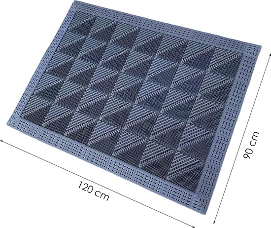 Droogloop Mat voor Buiten en Binnen - 120 x 90 cm - Grijs - Op Maat te ...