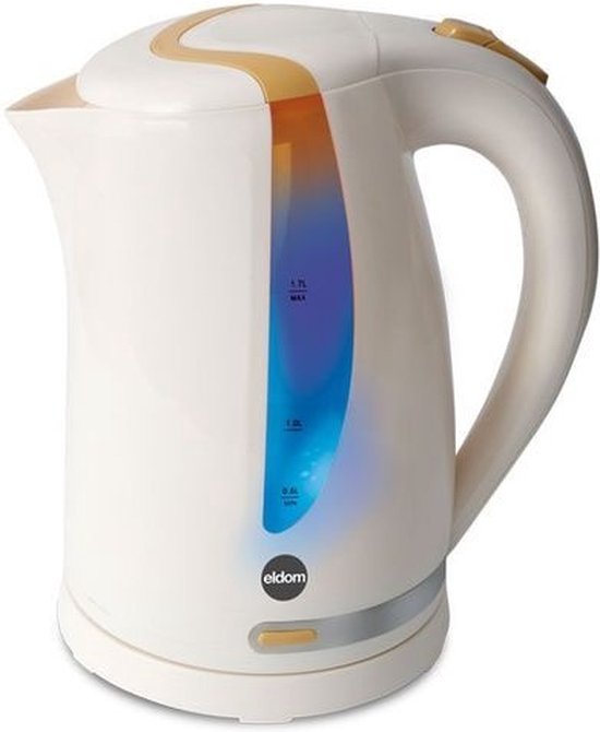 Eldom Sunny C230 - waterkoker - 1,7l - draadloos - met LED verlichting - wit oranje | bol