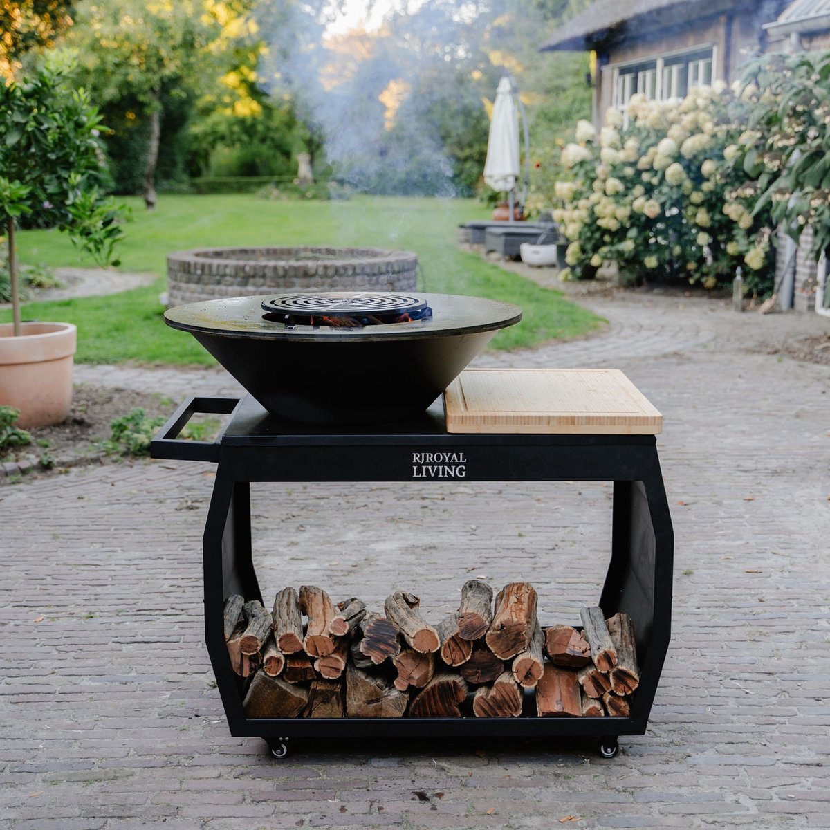 RJRoyal Living Plancha Grill BBQ Big Jack Blackline Grillring Met Hoes