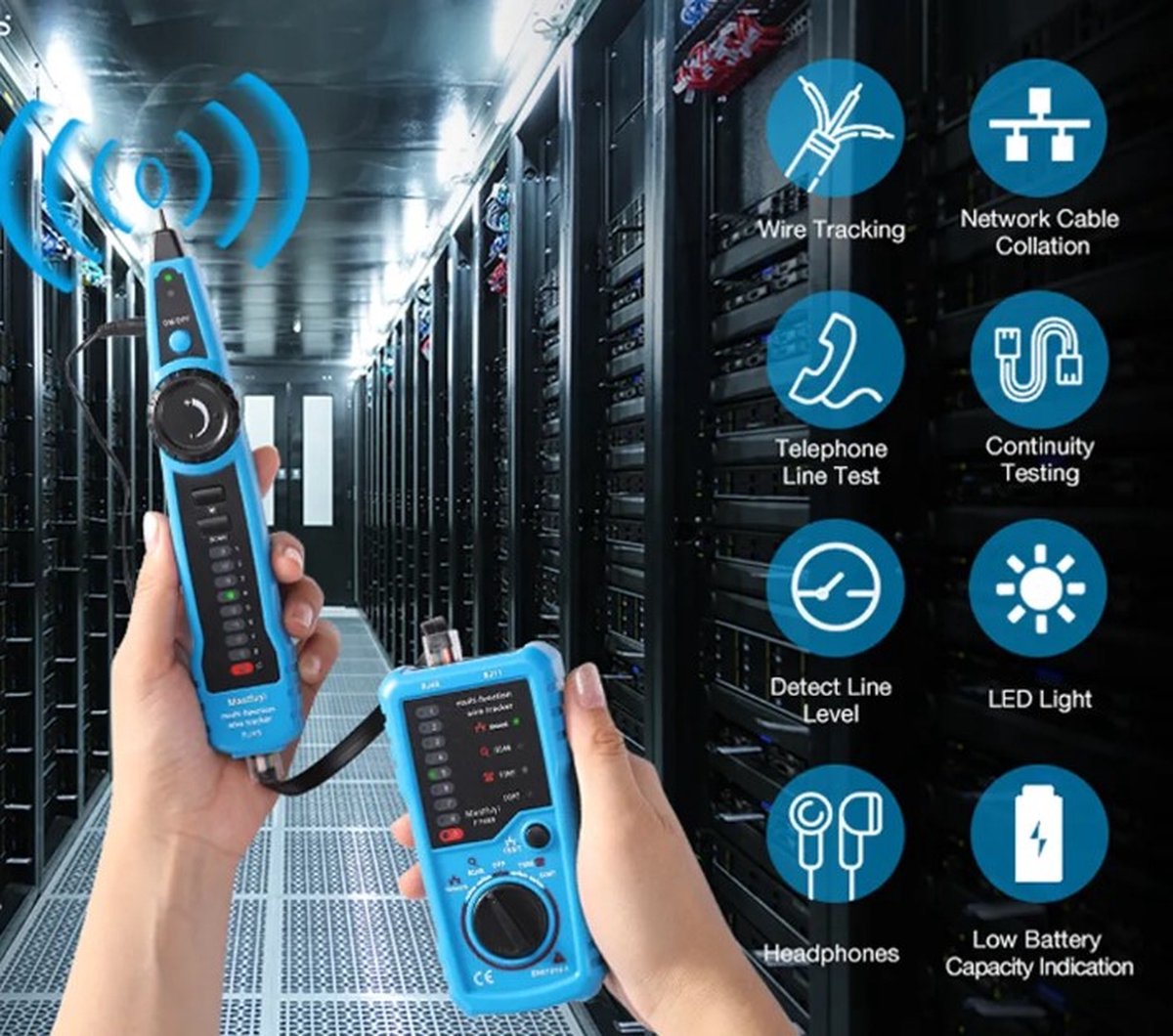 Kabelzoeker - Kabeltester - Kabeldetector - Met LED verlichting - Met ...