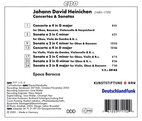 Concertos & Sonatas, J.D. Heinichen | Muziek | bol
