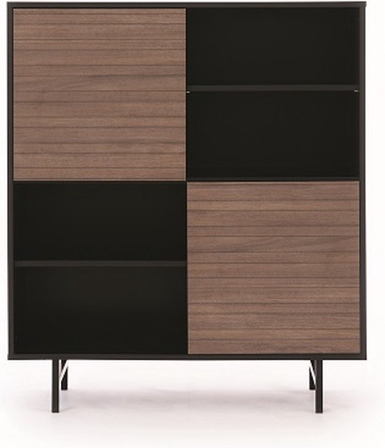 Dressoir - Planken - Metalen poten - Push to open opening - Zwart ...