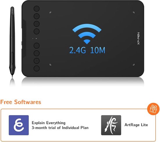 Elysium Tekentablet - Grafische Tekentablet - Bluetooth - 8192 Niveaus ...