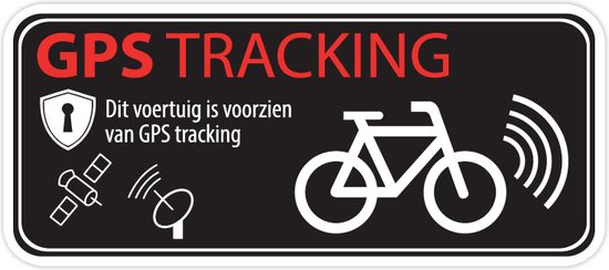 Fiets GPS Tracking Breed Zwart Sticker - Set van 3 Stickers - 8 x 3,5 ...