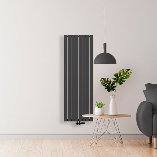 Design Radiator Verticale lamellen Maat 1800x608mm Kleur Mat Zwart ...