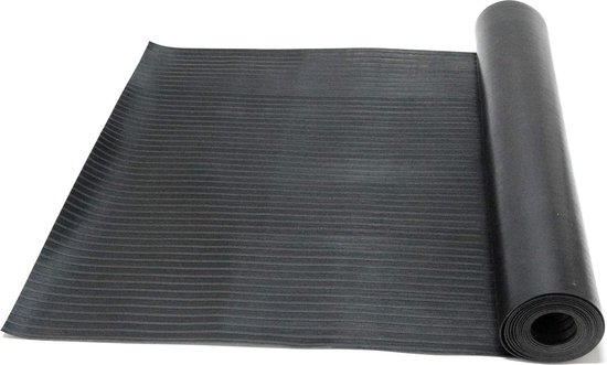 Rubberen loper 300 x 100 cm rubberen mat per meter 3 mm ribbelmat ...