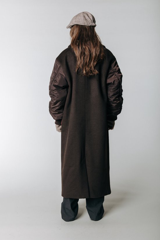 Colourful Rebel Ada Contrast Wool Long Coat - S | bol.com