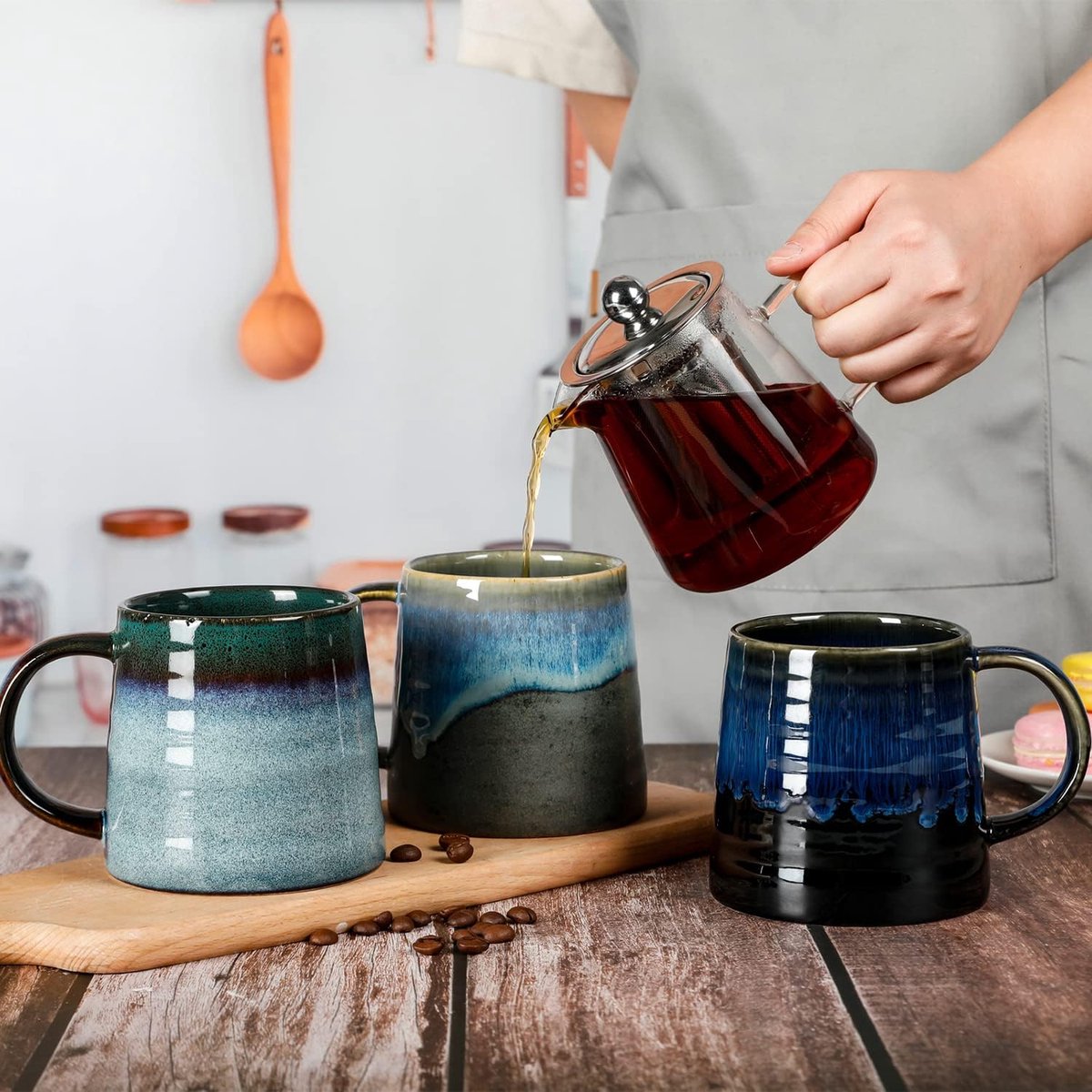 Grandes tasses à café en céramique, 400 ml, grande tasse à thé en ...