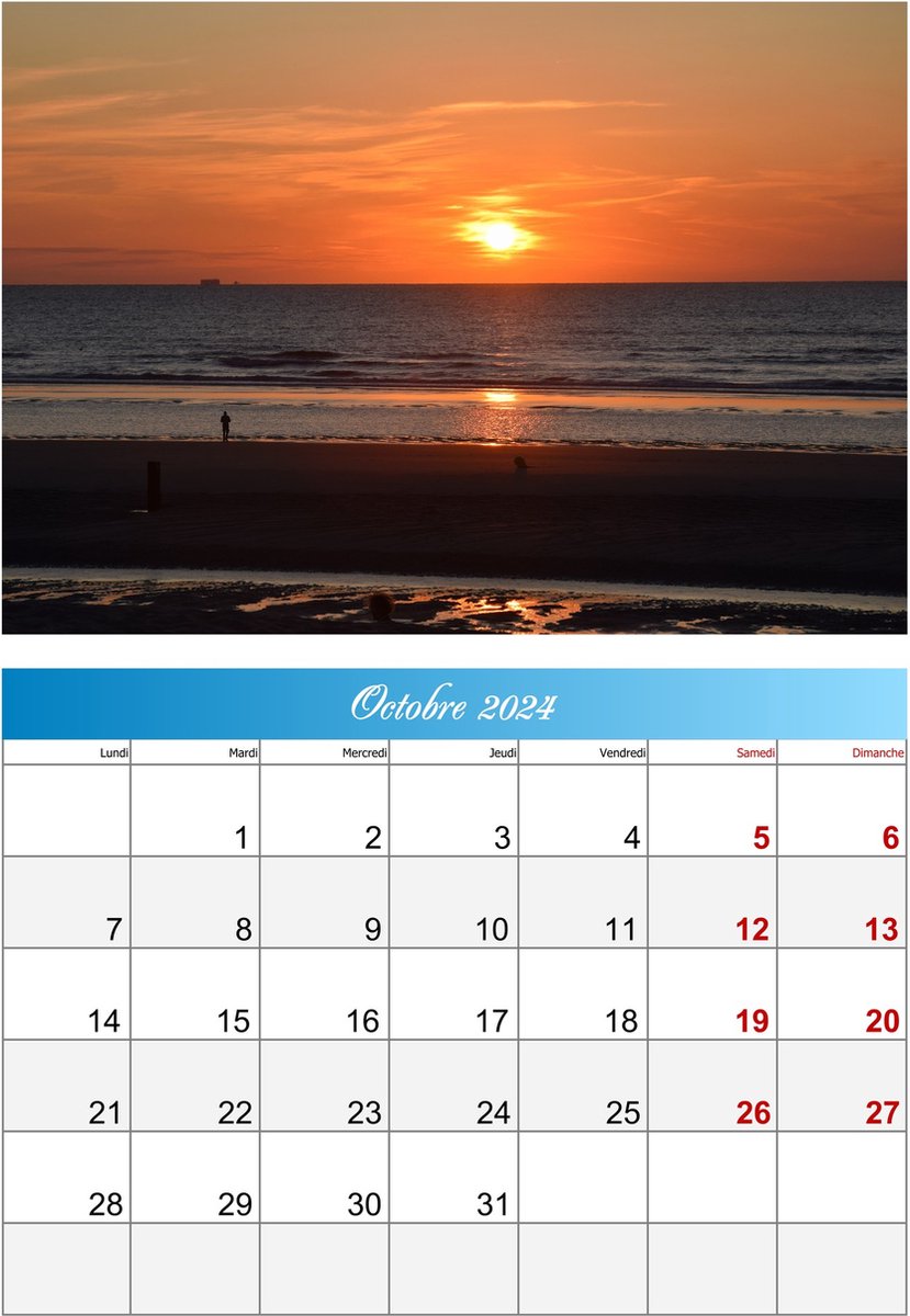 De Haan - Calendrier annuel français 2024 - Calendrier photo 2024 ...