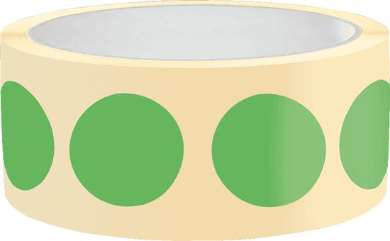 Ronde groene markeringsstickers - zelfklevend papier - 500 stuks op rol ...