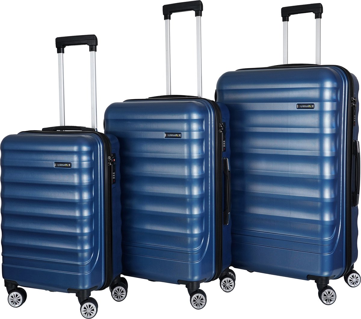 Set van 3 Luxe Reiskoffers Op Wieltjes - Blauw - Size M, L, XL - Douane ...