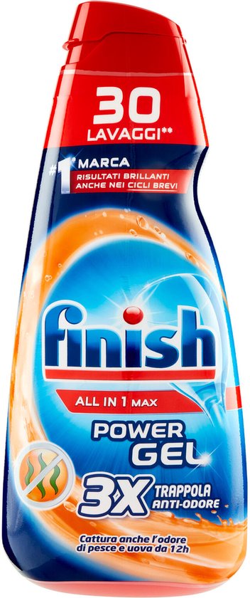 Detergente Finish All in 1 Max Power Gel 3X Trappola Anti-Odore 600 ml ...