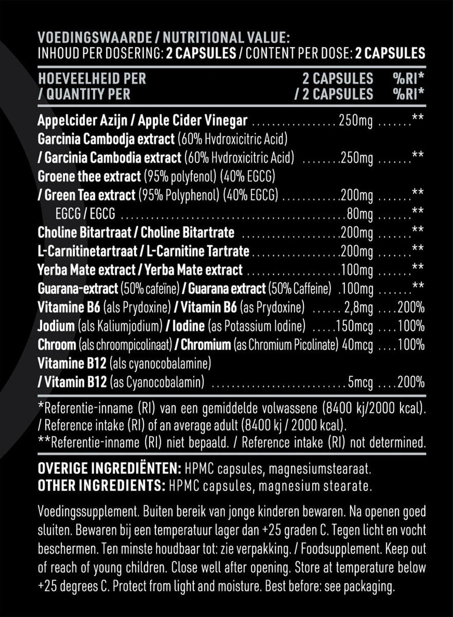 PURE Fat Support - Fatburner - 120 vegan capsules - vitamine B6, B12 ...