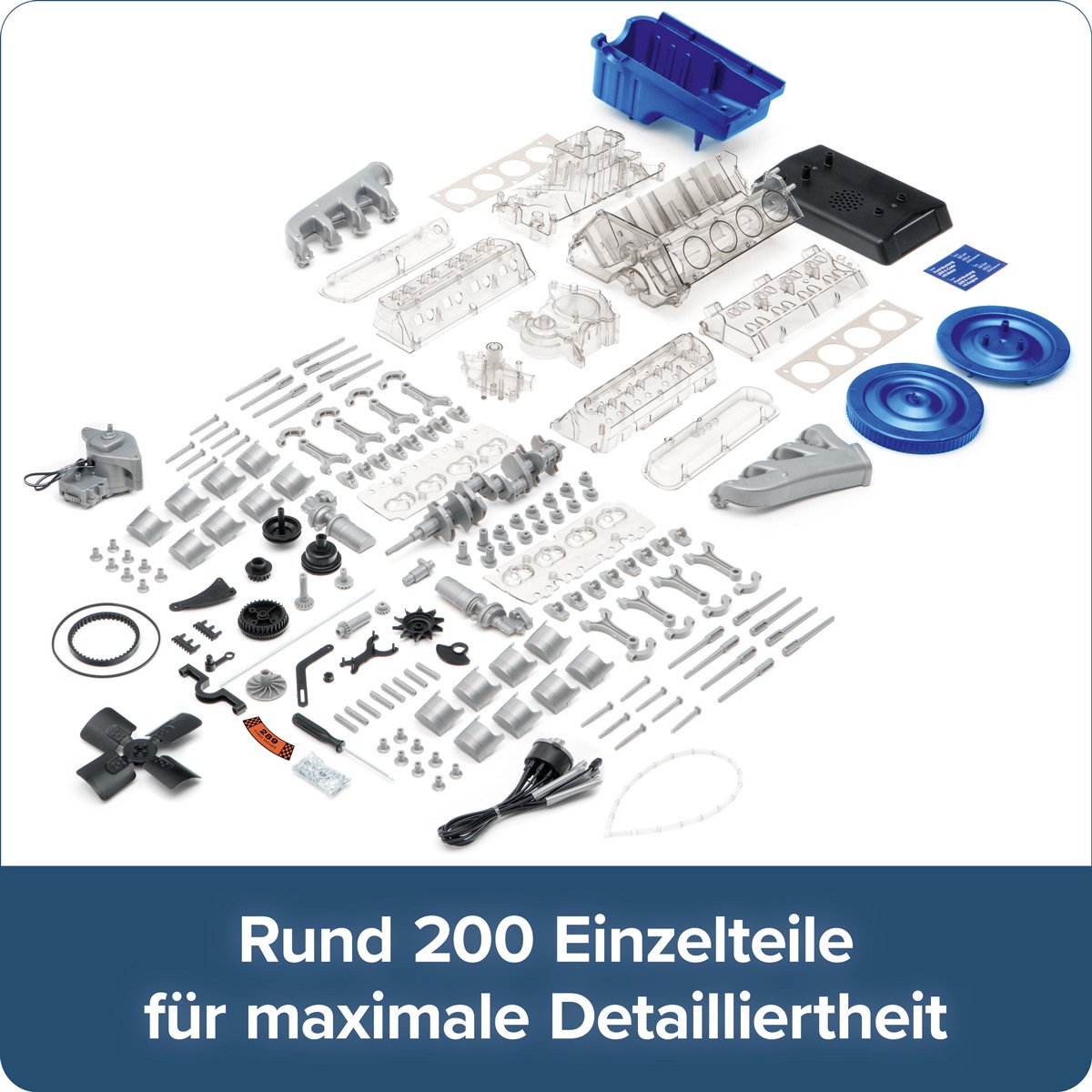 1:4 Franzis 67501-9 Ford Mustang V8 Motor Engine Kit - V8 Model Motorblok Plastic... | bol