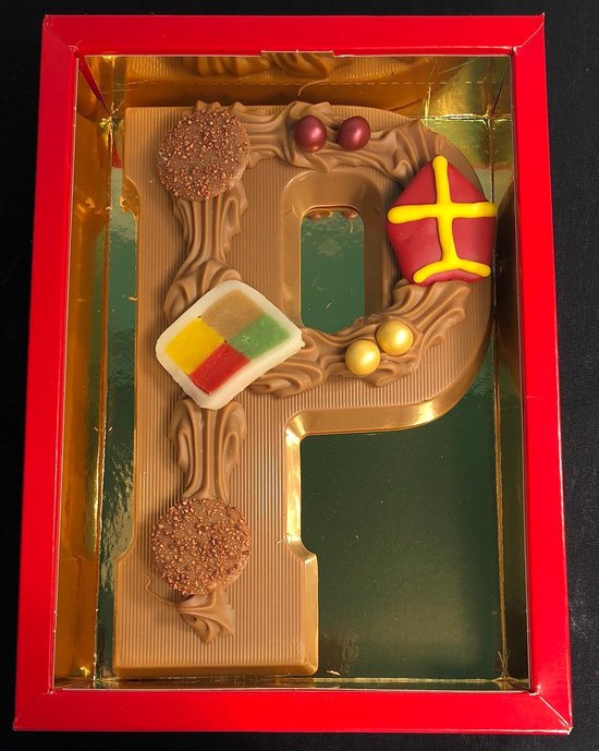 Ambachtelijk gemaakte chocoladeletter P melk gedecoreerd - 240 gram ...