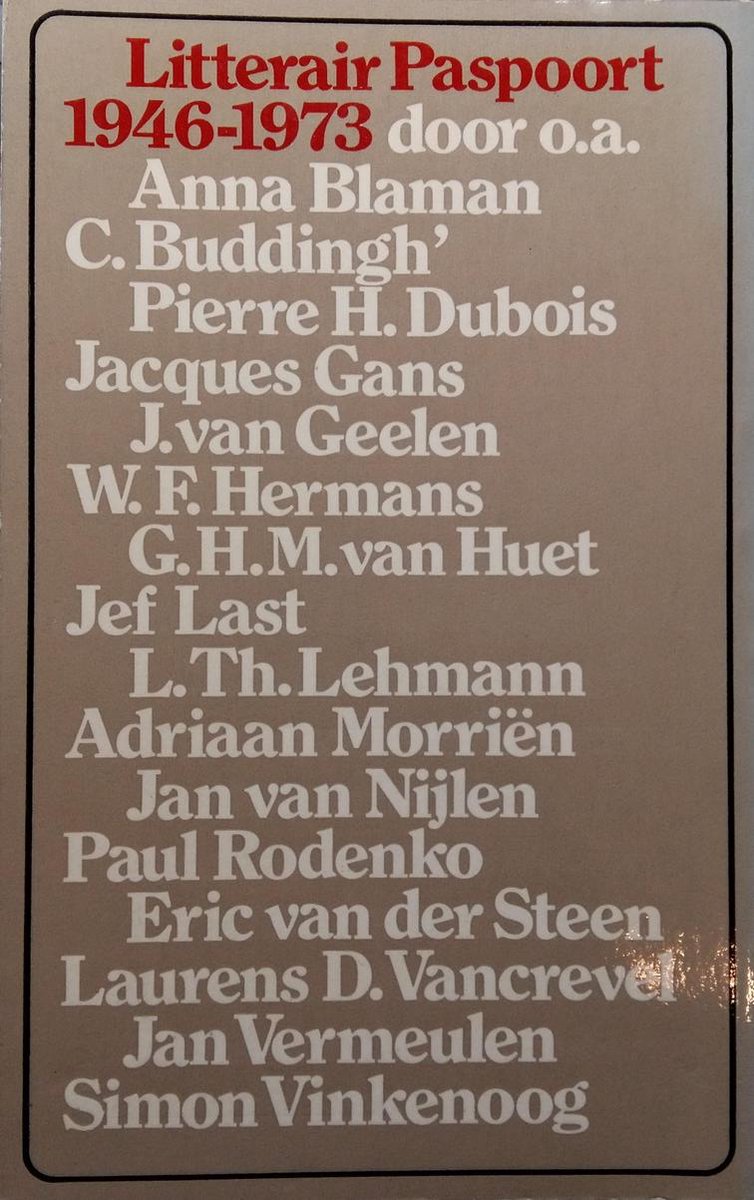 Litterair paspoort 1946-1973, Jan van Geelen & Jan Vermeulen ...