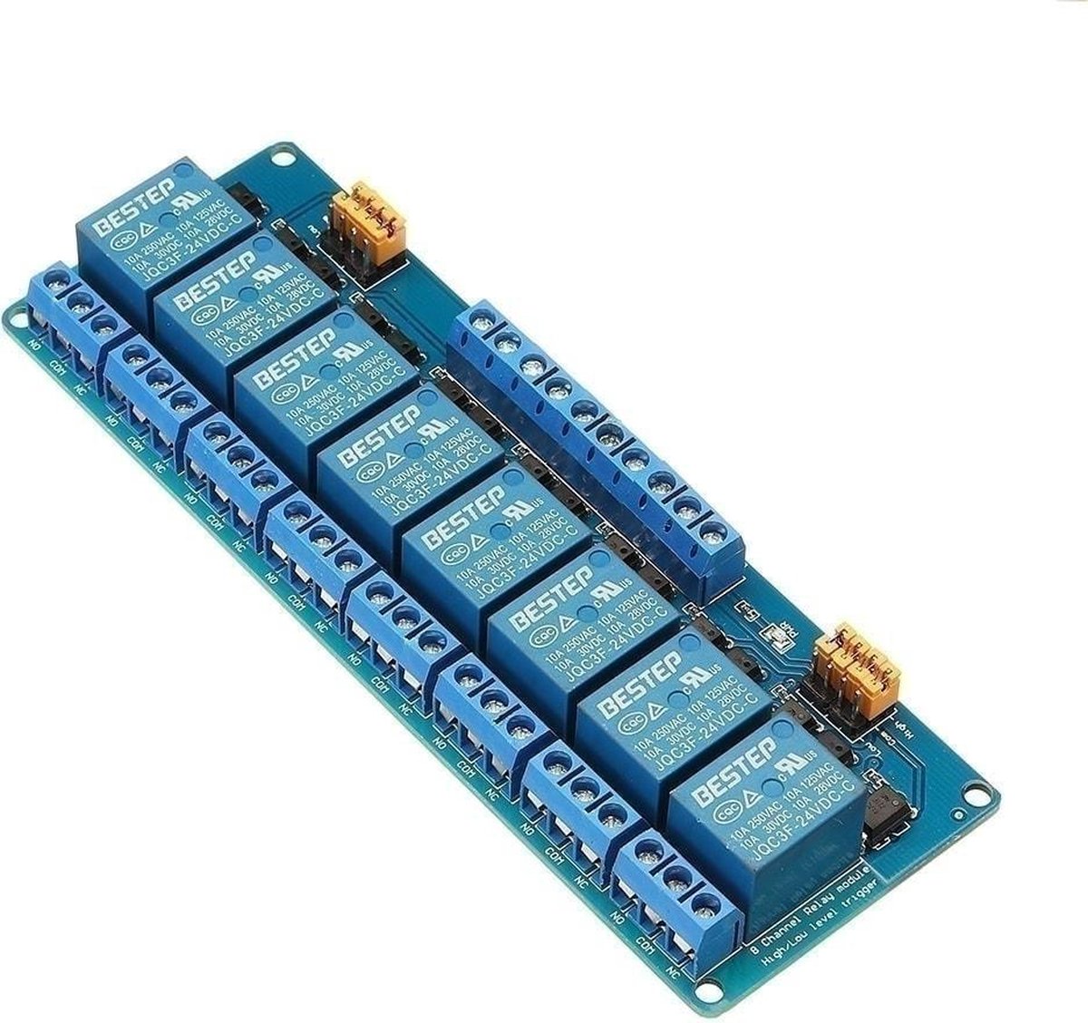 BESTEP 8 Kanaals 24V Relaismodule Hoog en Laag Trigger voor Arduino ...