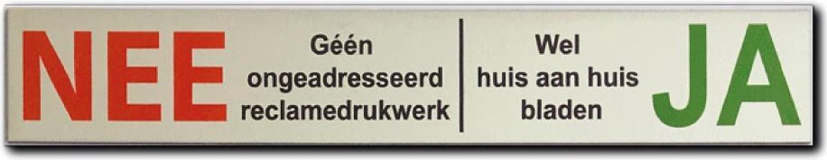 Brievenbussticker Nee Ja - Sticker Nee Ja brievenbus aluminium - LET OP ...