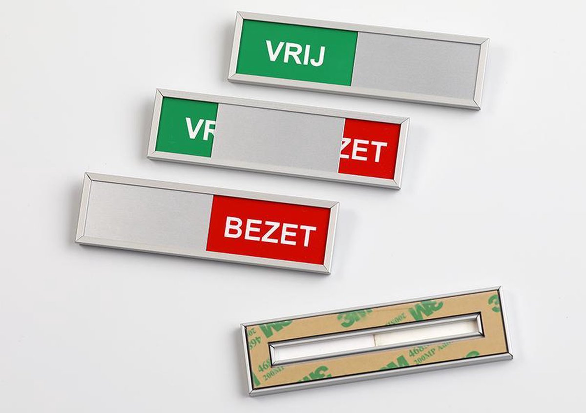 Vrij Bezet deur schuifbordje aluminium zelfklevend. | bol