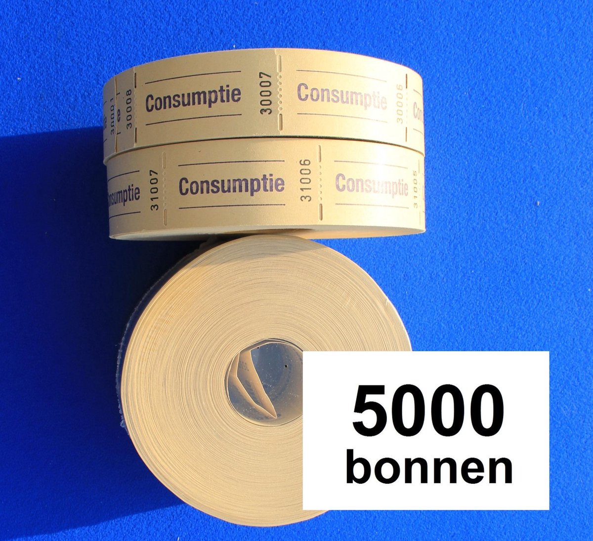 Gele consumptiebonnen op rol - 5000 bonnen | bol