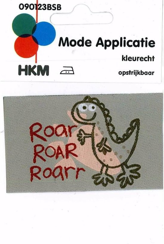 HKM APPLICATIE LABEL ROAR ROAR ROARR OPSTRIJKBAAR - 5 STUKS. 8,5 X 5.5 ...