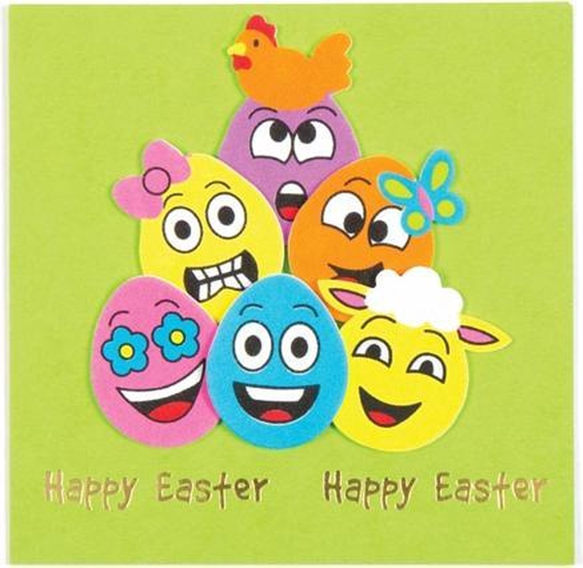 Stickers eieren met een grappig gezicht die kinderen kunnen gebruiken ...