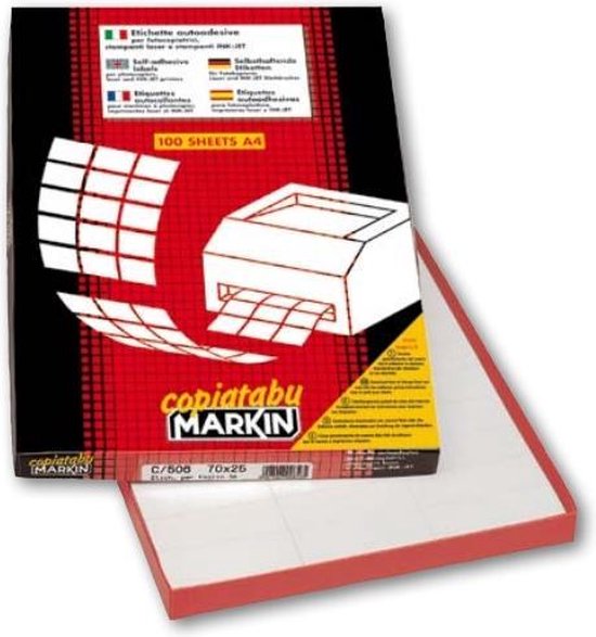 Markin C549 etiket Wit Rechthoek Permanent 2400 stuk(s) | bol.com