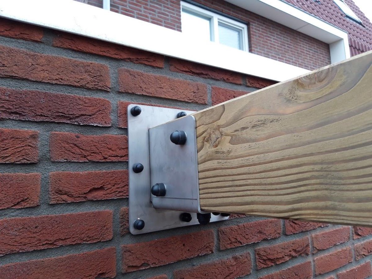 Muuranker RVS voor vierkante palen van 140 tot 160 mm | bol.com