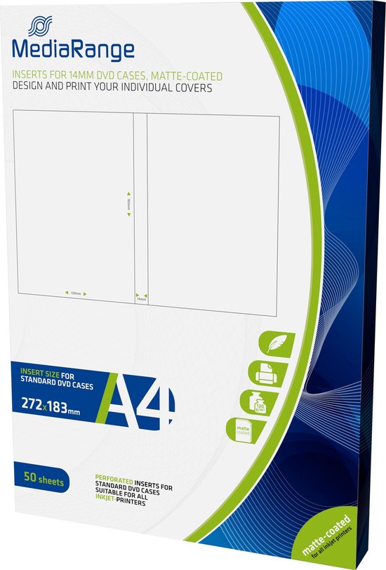 MediaRange DVD 14mm cover inserts 50 stuks | bol