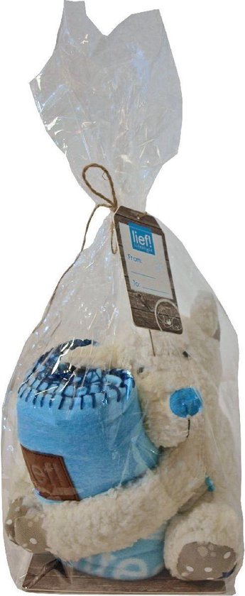 Lief! Beer Met Plaid Puppy/Kitten Boys - 20x18x22 cm | bol.com