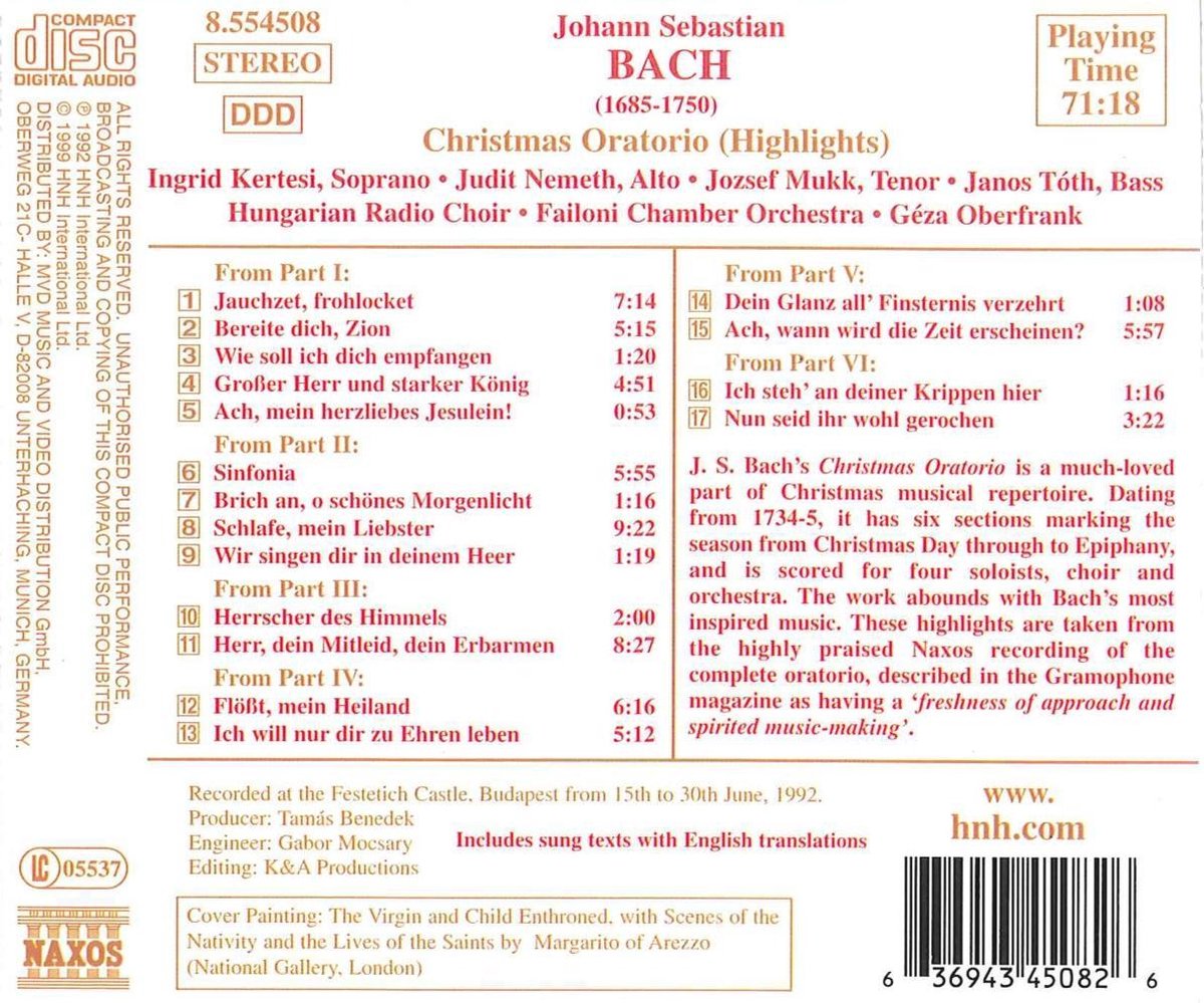 Failoni Chamber Orchestra - Bach: Christmas Oratorio (Highlights) (CD ...