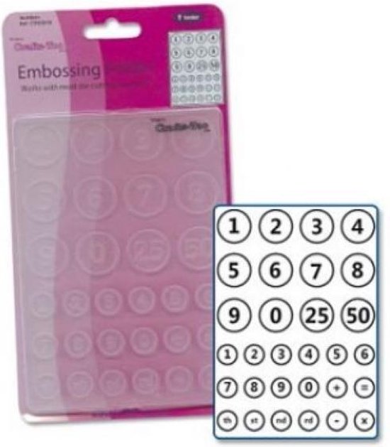 Crafts Too Embossingfolder - CTFD3010 - Cijfers Nummers in cirkel - mal ...