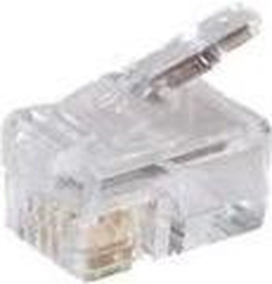 RJ10 krimp connector (4P4C) voor platte telefoonkabel - per stuk ...