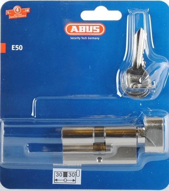ABUS knopcilinder 30/30 ABUS Knopcilinder Euro KE50N 30/30B | bol