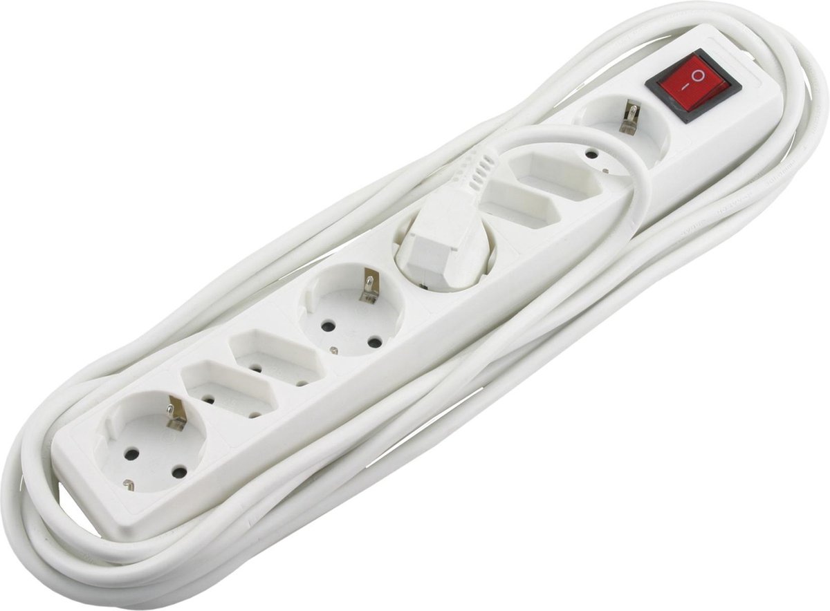 Exin stekkerdoos – 4 + 4 voudig – met en zonder randaarde – 2300W – 3 x ...