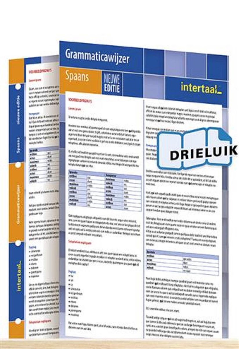 Grammaticawijzer Spaans - nieuwe editie uitklapkaart, Intertaal ...