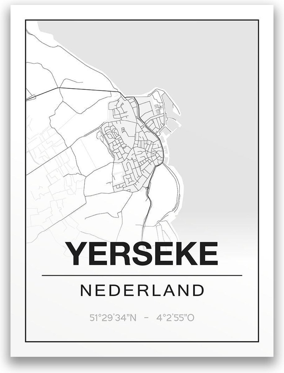 Poster/plattegrond YERSEKE - A4 | bol.com