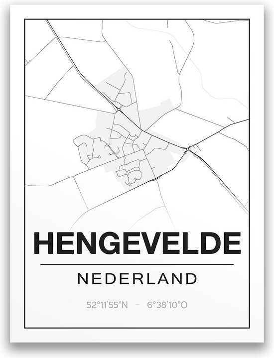 Poster/plattegrond HENGEVELDE - A4 | bol
