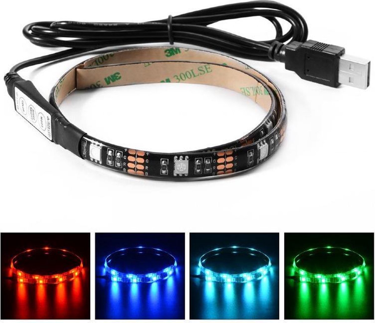 Gembird LED strip - 30 cm - RGB met USB-aansluiting - kleureffect strip ...
