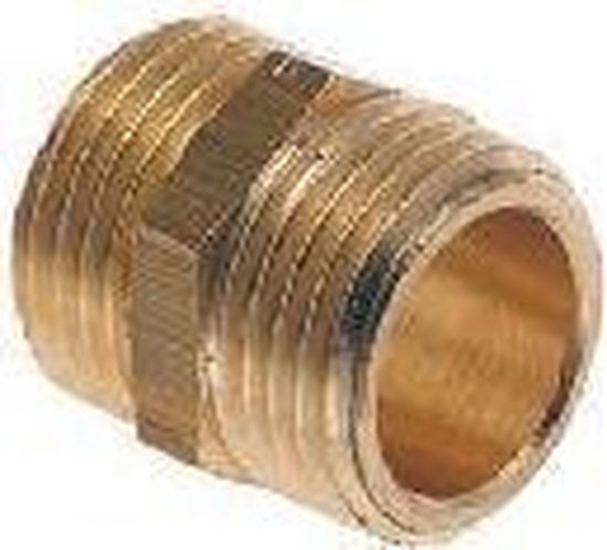 "Messing dubbel nippel 1/2"" buitendraad" | bol