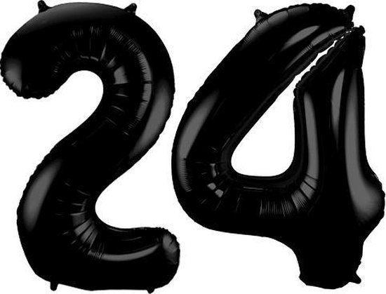 Cijfer 24 Zwart Helium 86 cm | bol.com