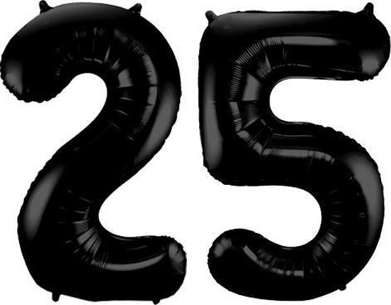 Cijfer 25 Zwart Helium 86 cm | bol.com