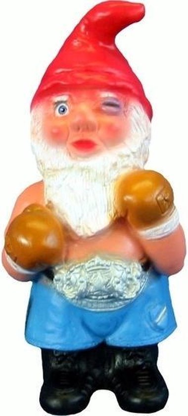 Tuinkabouter rode muts bokskampioen 33 cm | bol.com