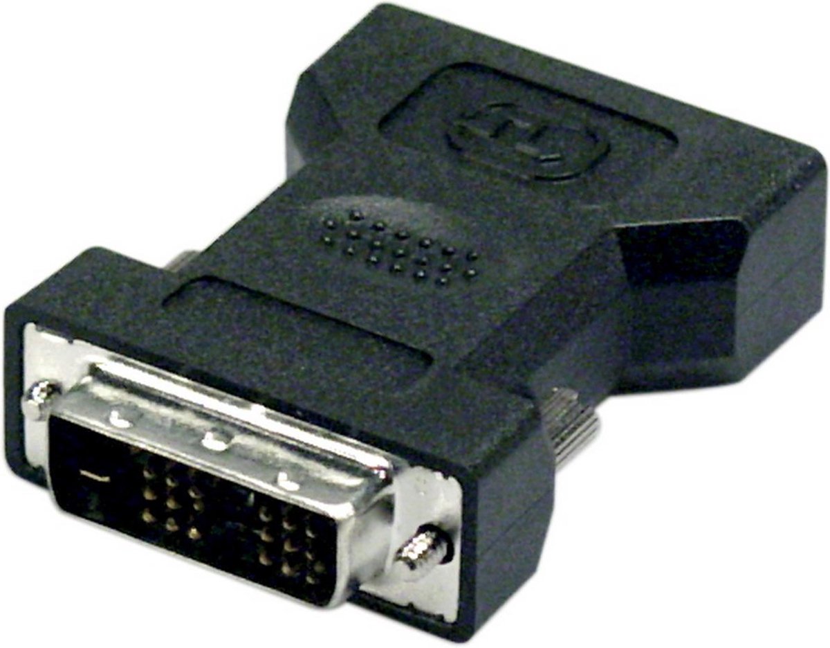 DELTACO DVI-8, DVI 18+1 pins adapter, DVI male naar HPCN20F, Zwart ...